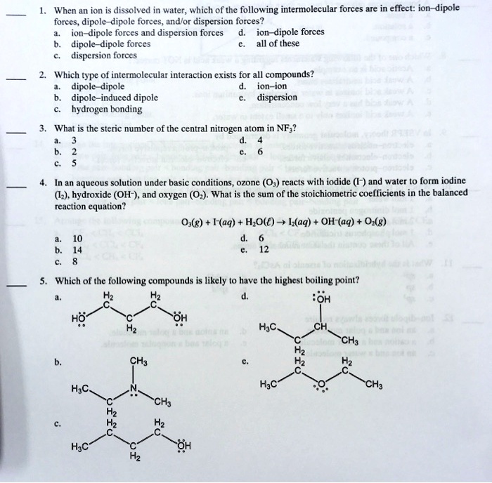 when an ion is dissolved water which of the following intermolecular ...