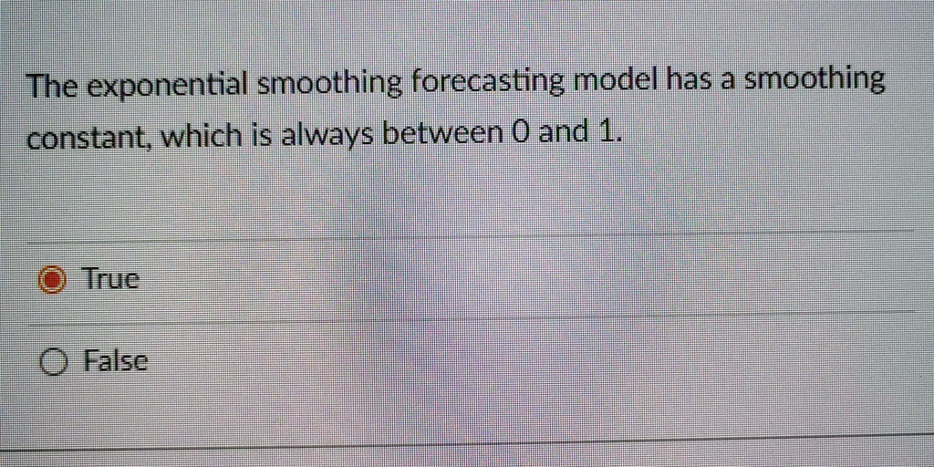 Solved The Exponential Smoothing Forecasting Model Has A Smoothing