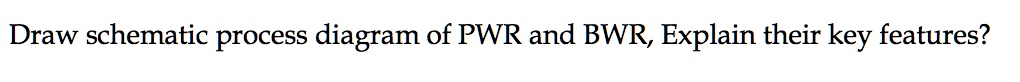 SOLVED: Draw schematic process diagram of PWR and BWR, Explain their ...
