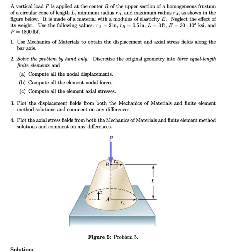 A vertical load P is applied at the center B of the upper section of a ...