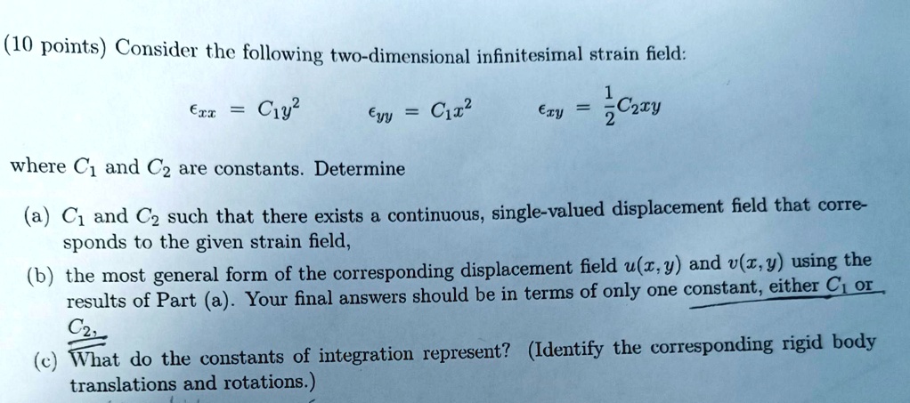 SOLVED: exy= C2y 2 xx = C1y2 yy=Cx2 where Ci and C2 are constants. Determine sponds to the given ...