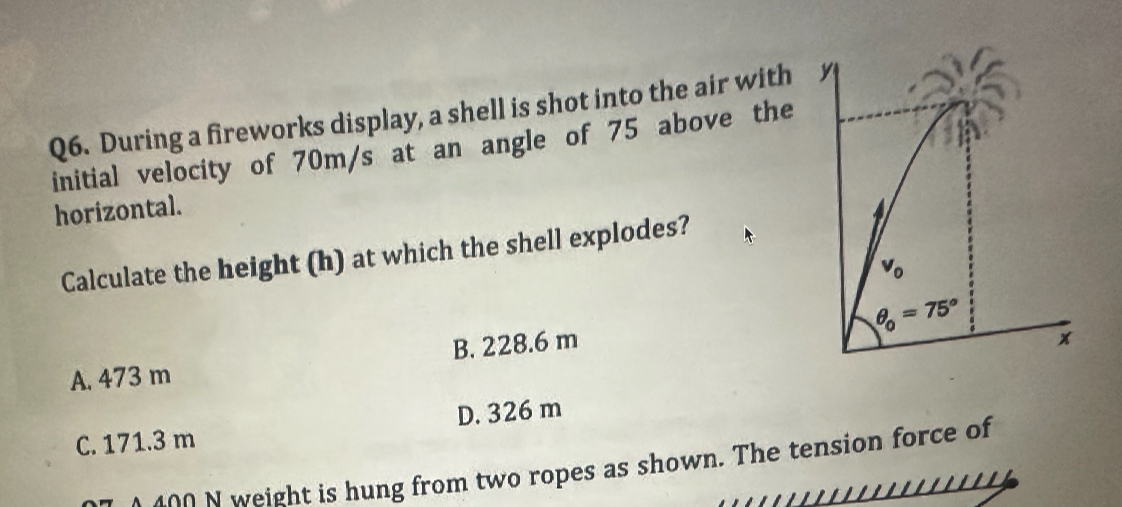 SOLVED: Q6. During a fireworks display, a shell is shot into the air ...