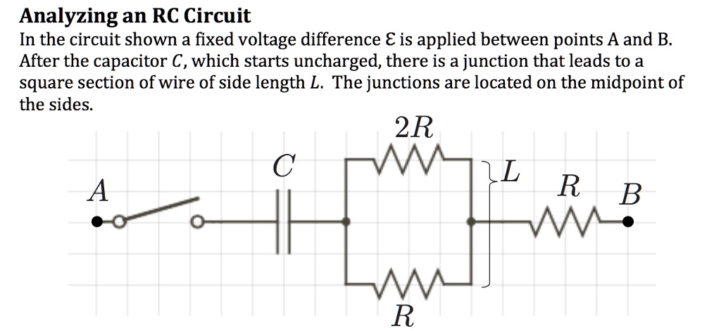 SOLVED: Analyzing an RC Circuit In the circuit shown a fixed voltage difference € is applied ...