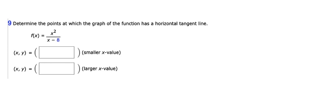 SOLVED: Determine the points at which the graph of the function has a horizontal tangent line f ...