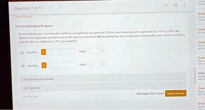 SOLVED: Texts: Nume withU - / 1 .. Question 7 of 15 Ques Number withU ...