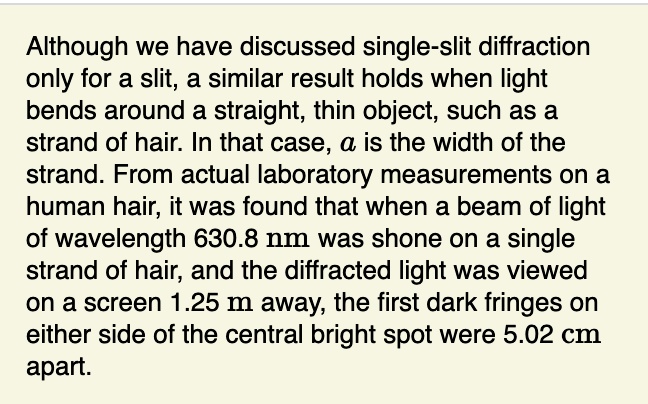 Although We Have Discussed Single Slit Diffraction Only For A Slit A Similar Result Holds When