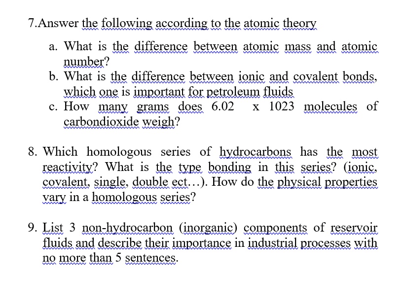SOLVED: 7. Answer the following according to the atomic theory: a. What is the difference ...