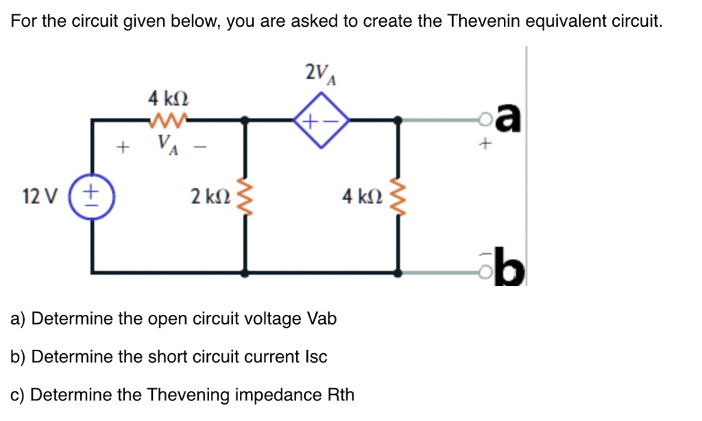 SOLVED: For the circuit given below, you are asked to create the Thevenin equivalent circuit: 2V ...