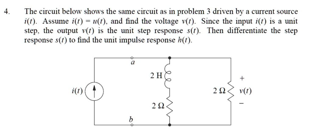 SOLVED: 4. The circuit below shows the same circuit as in problem 3 driven by a current source ...