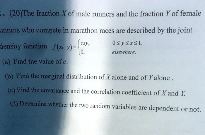 ??(20)The fraction X of male runners and the fraction Y of female ...