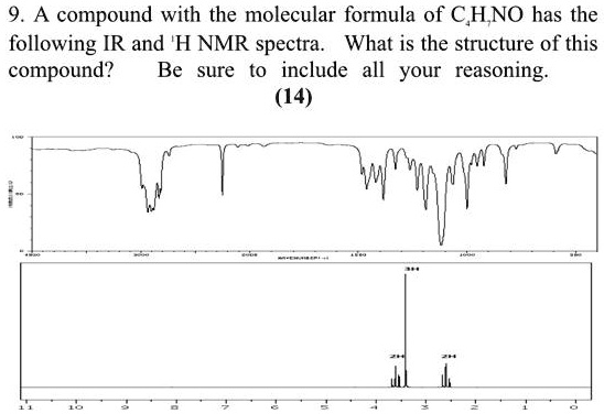 SOLVED: A compound with the molecular formula of CHNO has the following ...