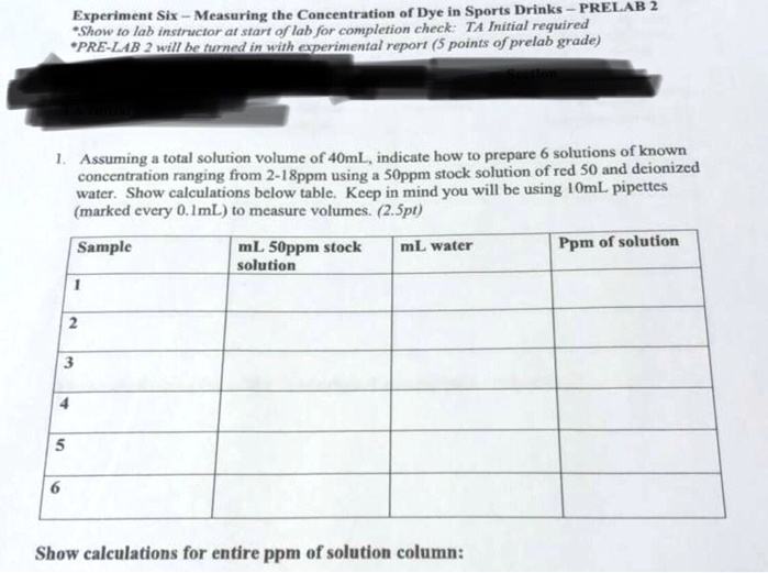 experiment six measuring the concentration of dye in sports drinks ...