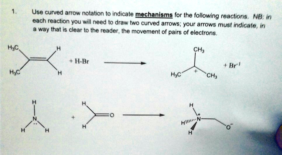 SOLVED:Use curved arrow notation (0 indicate mechanismg for (he following reactions. Ne; in each ...