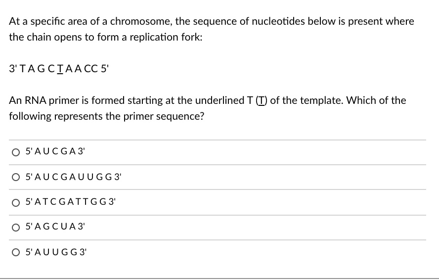 SOLVED: At a specific area of a chromosome; the sequence of nucleotides ...