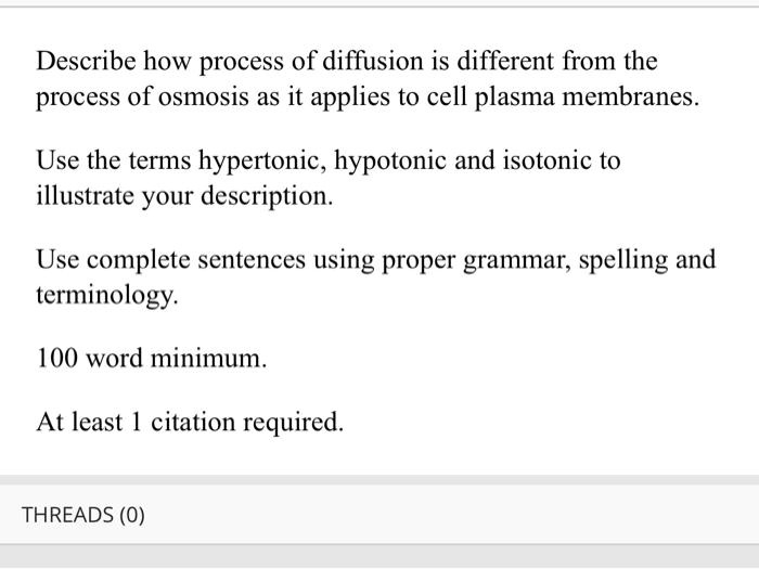 SOLVED: Describe how process of diffusion is different from the process ...