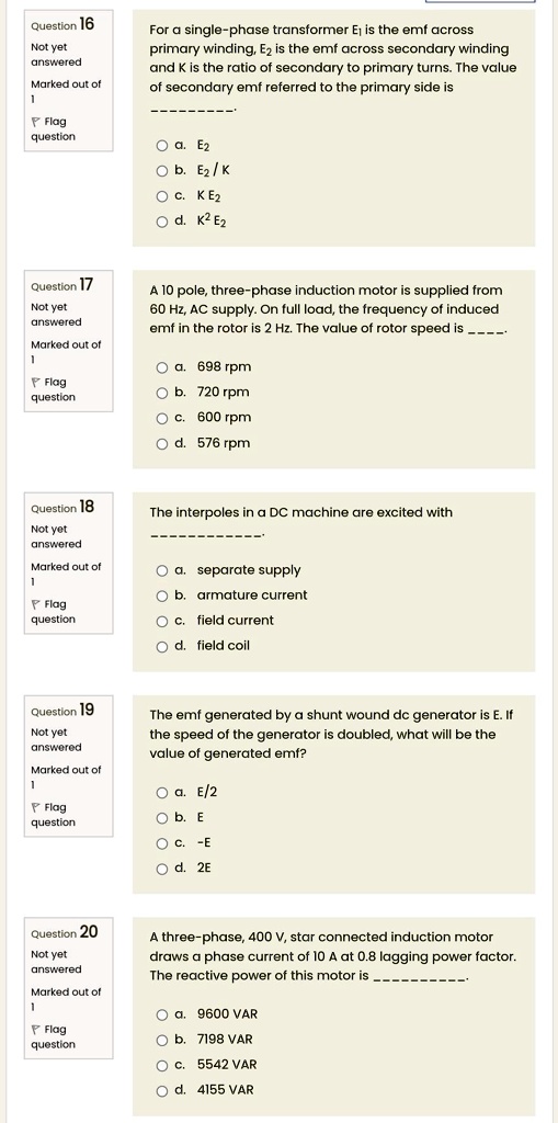 SOLVED: Question yet Onsv bred For a single-phase transformer, El is ...
