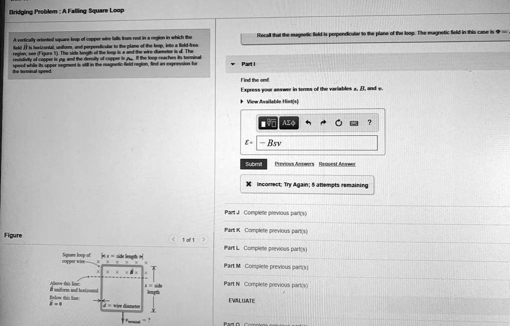 SOLVED: Titlewithtopic: Bridging Problem: A Falling Square Loop