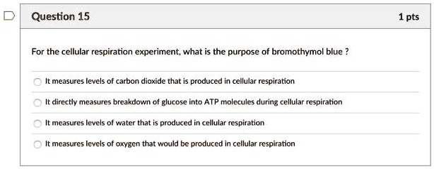 SOLVED: For the cellular respiration experiment, what is the purpose of ...