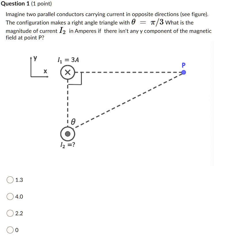 SOLVED: Question 1 (1 point) Imagine two parallel conductors carrying ...
