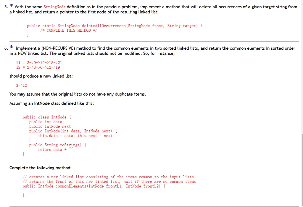 Video Solution With The Same Stringnode Definition As In The Previous Problem Implement A