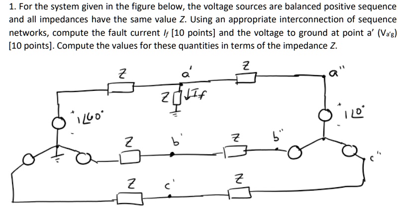 SOLVED: 1.For the system given in the figure below,the voltage sources are balanced positive ...