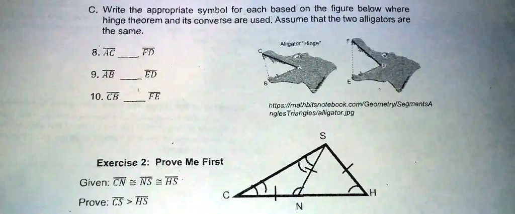 C. Write the appropriate symbol for each based on the figure below ...