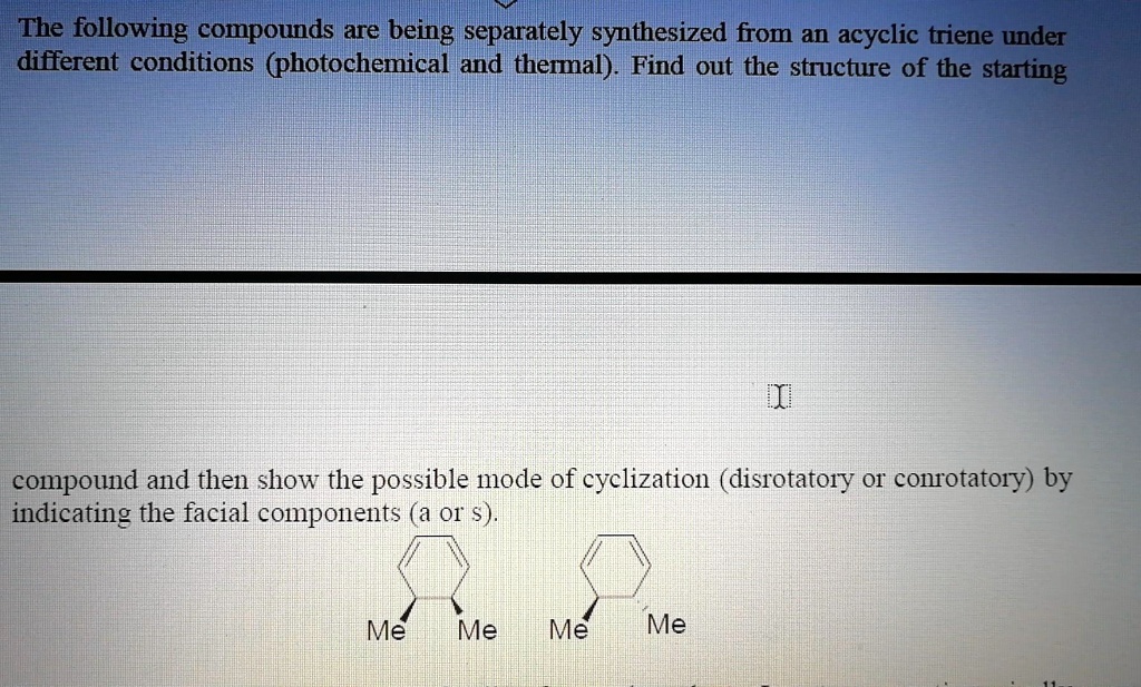 the following compounds are being separately synthesized from an ...