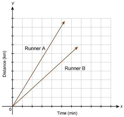 SOLVED: 'The graph shows the distances traveled by two runners over ...