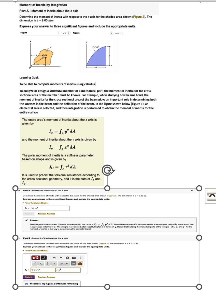 SOLVED: Moment of Inertia by Integration Part A-Moment of inertia about ...