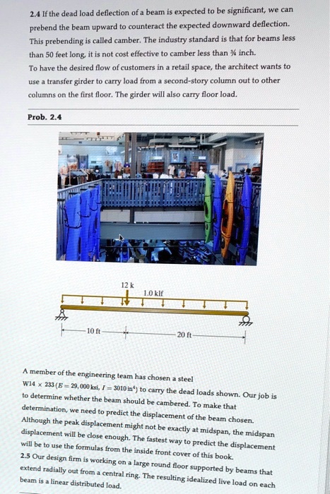 SOLVED: If the dead load deflection of a beam is expected to be ...