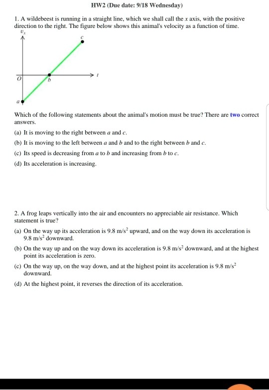 SOLVED: Wildebeest running in a straight line, which we shall call the ...