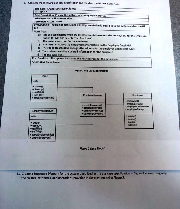 SOLVED: Consider the following use case specification and the class ...