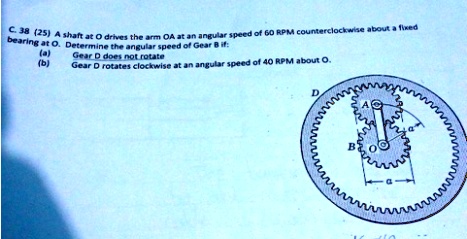 C. 38 (25) A shaft at O drives the arm OA at an angular...