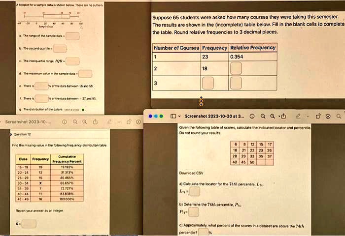 SOLVED: Suppose 65 students were asked how many courses they were taking this semester. The ...