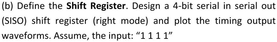 Solved B Define The Shift Register Design A 4 Bit Serial In Serial
