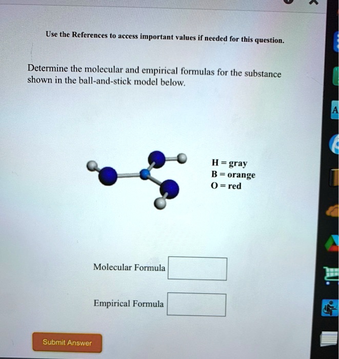 SOLVED: Determine the molecular and empirical formulas for the ...