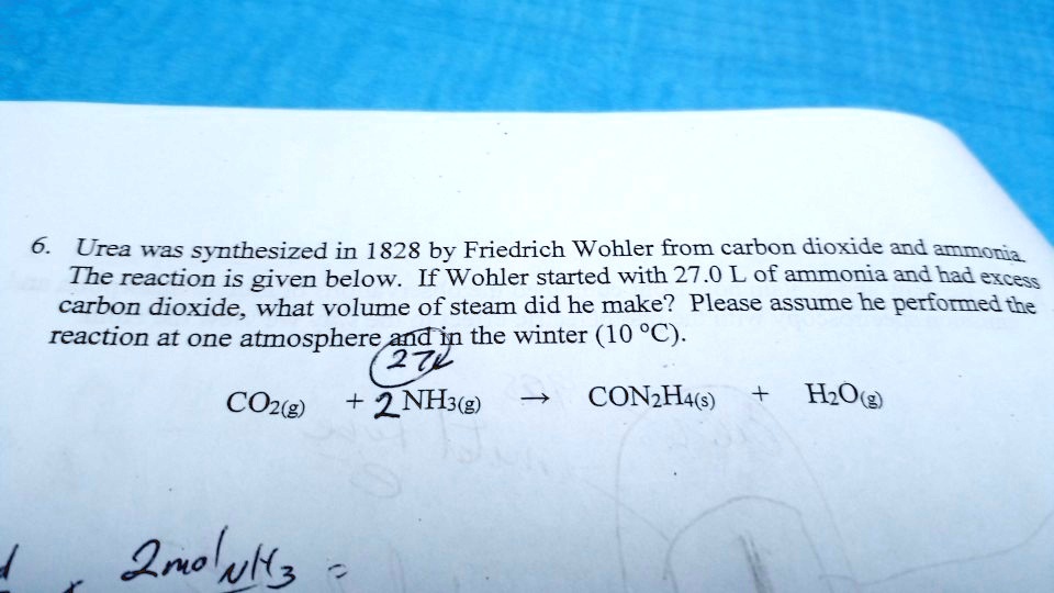 6. Urea was synthesized in 1828 by Friedrich Wohler from carbon dioxide ...