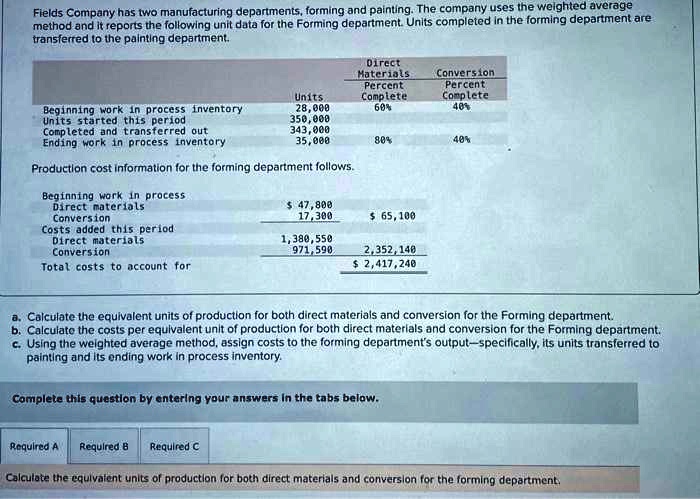 SOLVED: a. Calculate the equivalent units of production for both direct ...