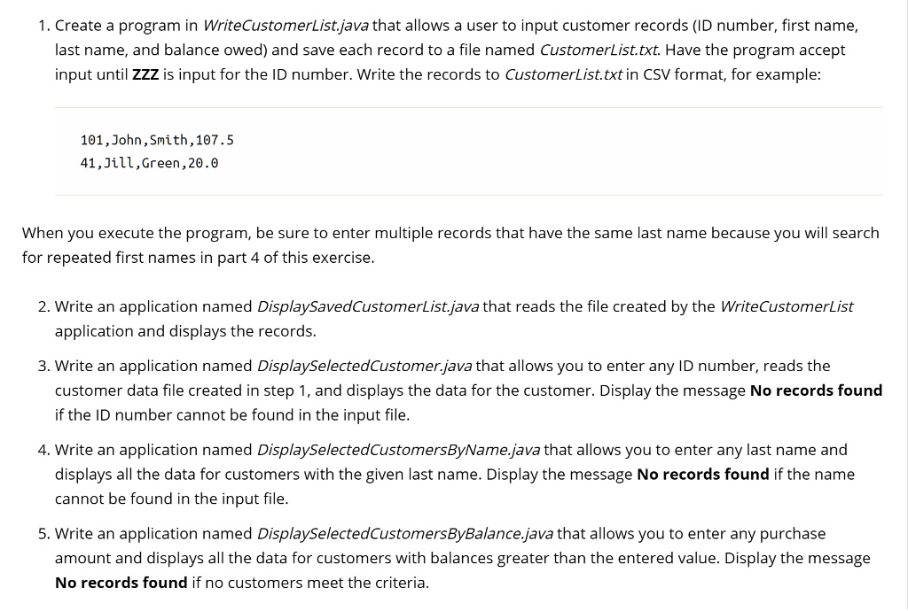 SOLVED: please explain all the steps Iast name, and balance owed) and ...