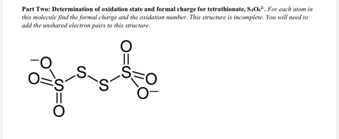 SOLVED: Part Twos Determination of oxidation state and formal charge ...