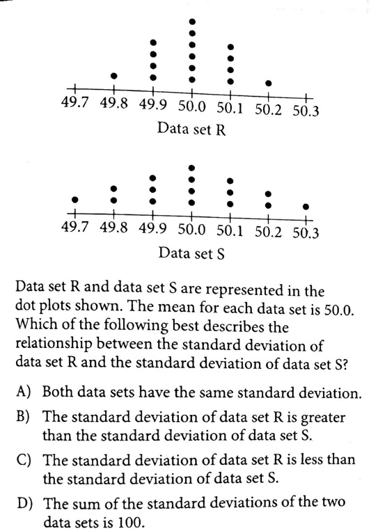 SOLVED: 49.7 49.8 49.9 50.0 50.1 50.2 50.3 Data set R 49.7 49.8 49.9 50.0 50.1 50.2 50.3 Data ...