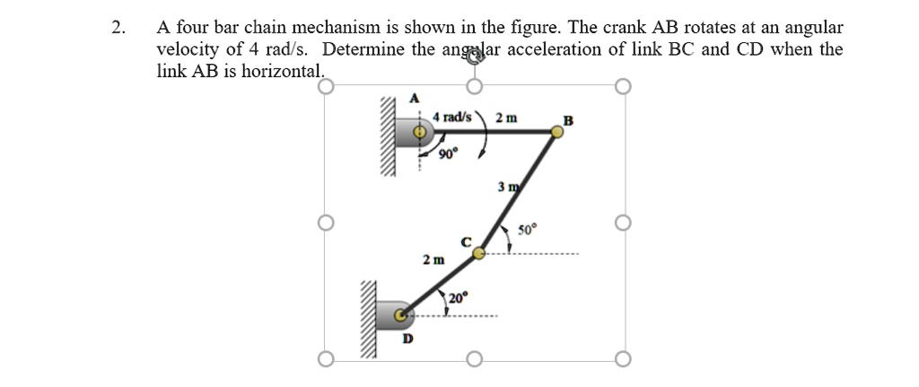 SOLVED: A four-bar chain mechanism is shown in the figure. The crank AB ...