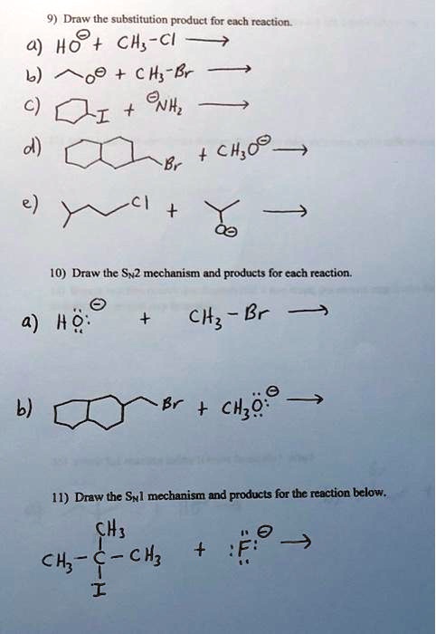 SOLVED: Draw the substitution product for each rcaction 4) H6+ CHs-Cl 6 ...