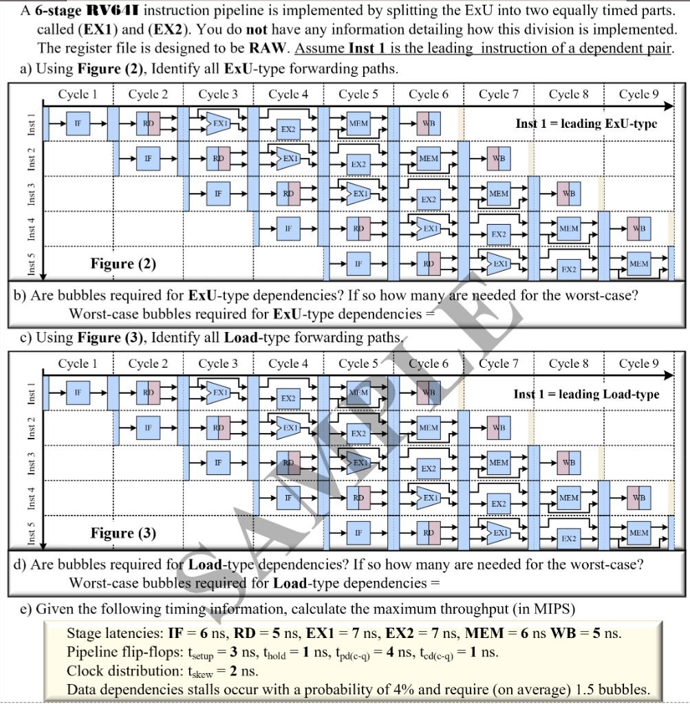 A 6-stage RV64I instruction pipeline is implemented by splitting the ...