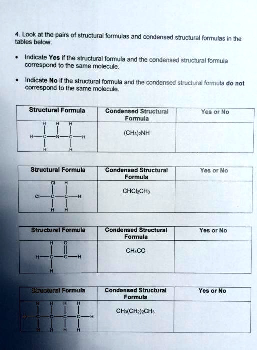 SOLVED: Look at the pairs of structural formulas and condensed ... SOLVED: Look at the pairs of structural formulas and condensed ...