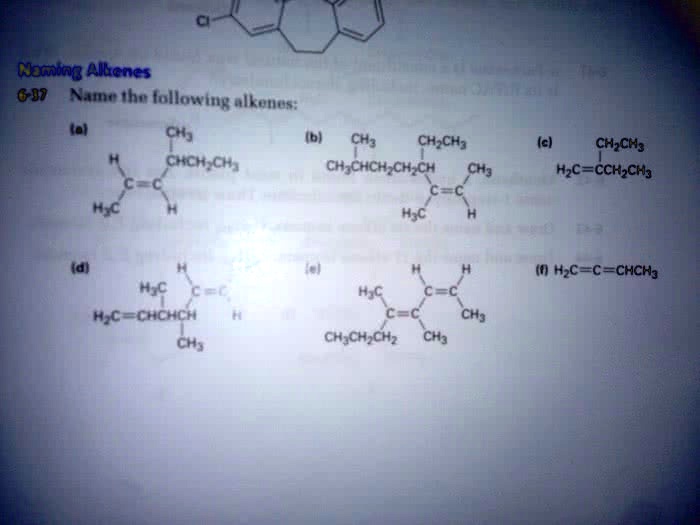 SOLVED: ' name the following alkenes ci Naming Alkenes 637 Name the ... SOLVED: ' name the following alkenes ci Naming Alkenes 637 Name the ...