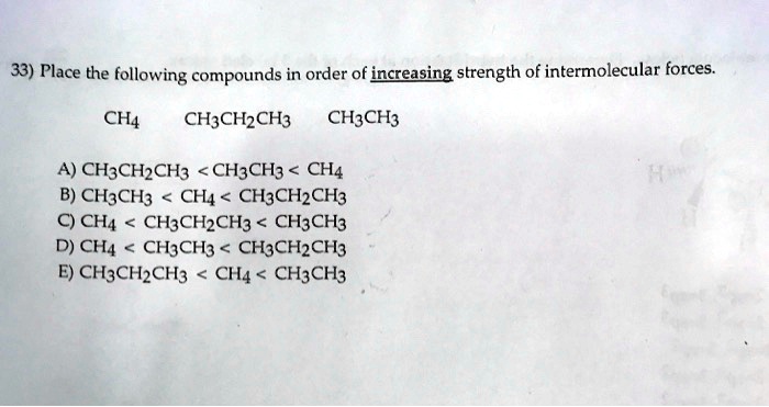 SOLVED: Place the following compounds in order of increasing strength ...