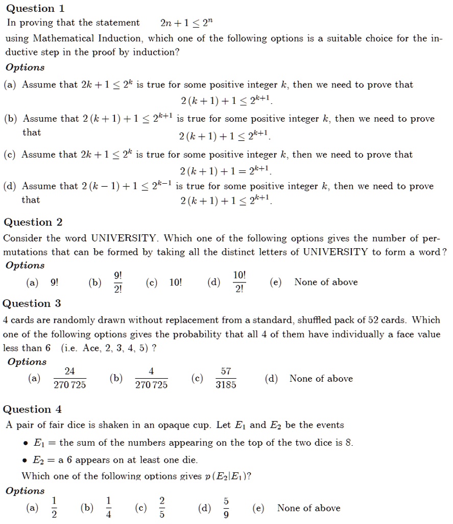 SOLVED: Question In proving that the statement 2n + 1