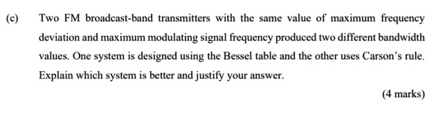 SOLVED: Two FM broadcast-band transmitters with the same value of maximum frequency deviation ...