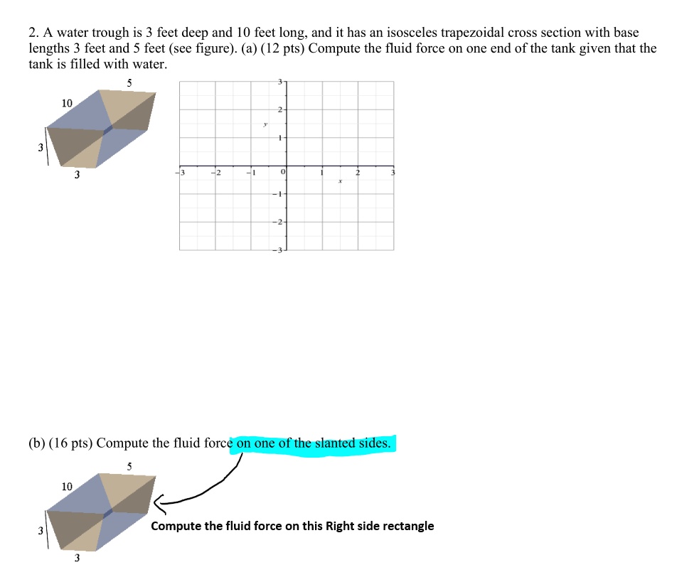 2. A water trough is 3 feet deep and 10 feet long, and it has an ...